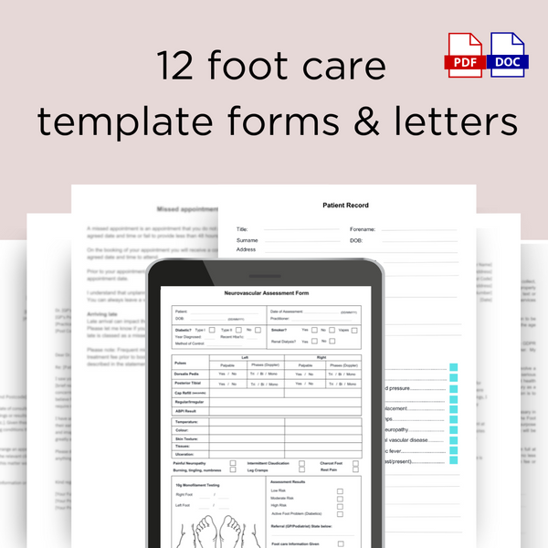 Foot Care Templates Bundle (Podiatry) – Not A Pod®